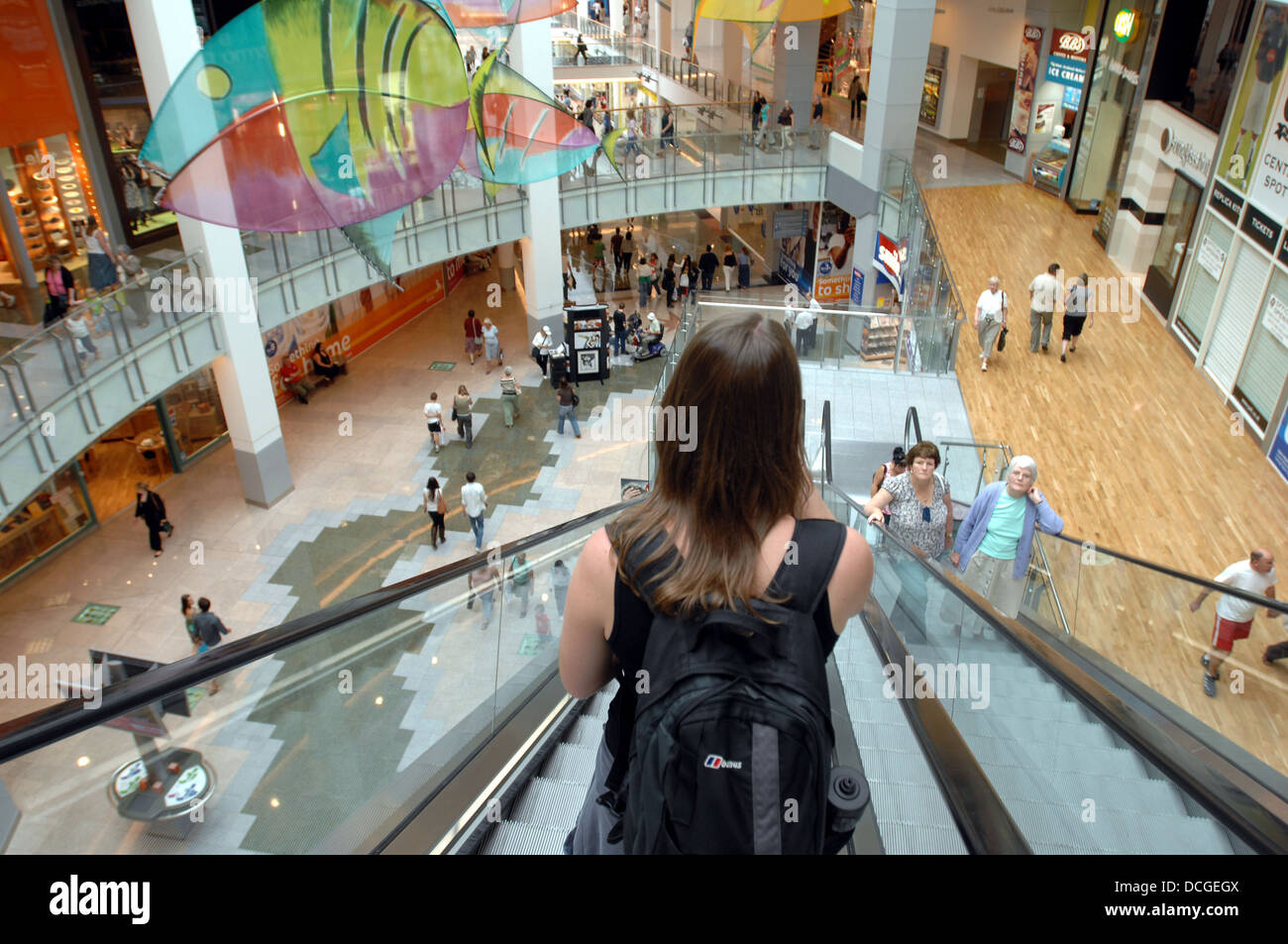 Hustle and bustle inside the Drake Circus shopping mall in Plymouth ...