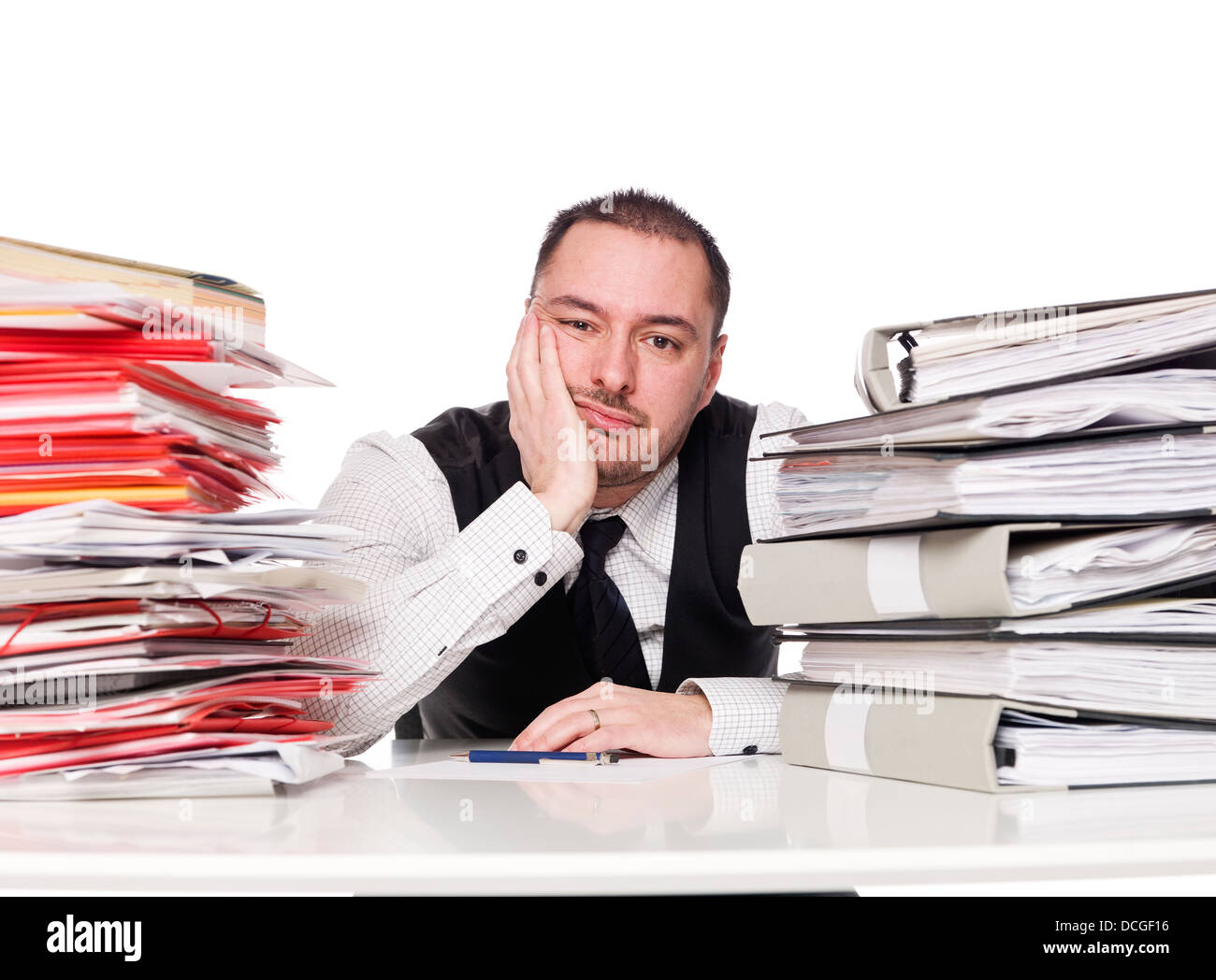 Hard working man in a office Stock Photo - Alamy