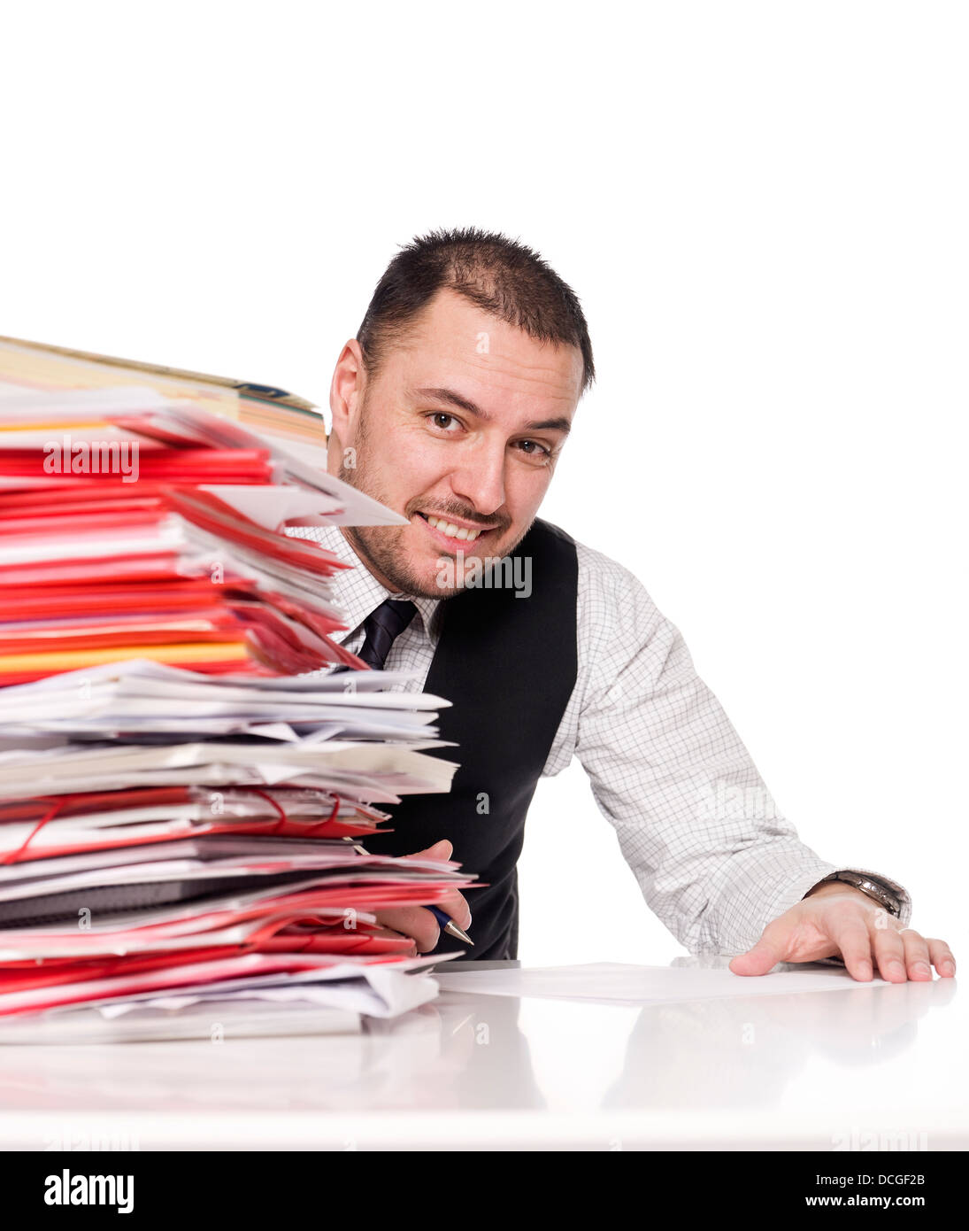 Man behind a office desk Stock Photo - Alamy