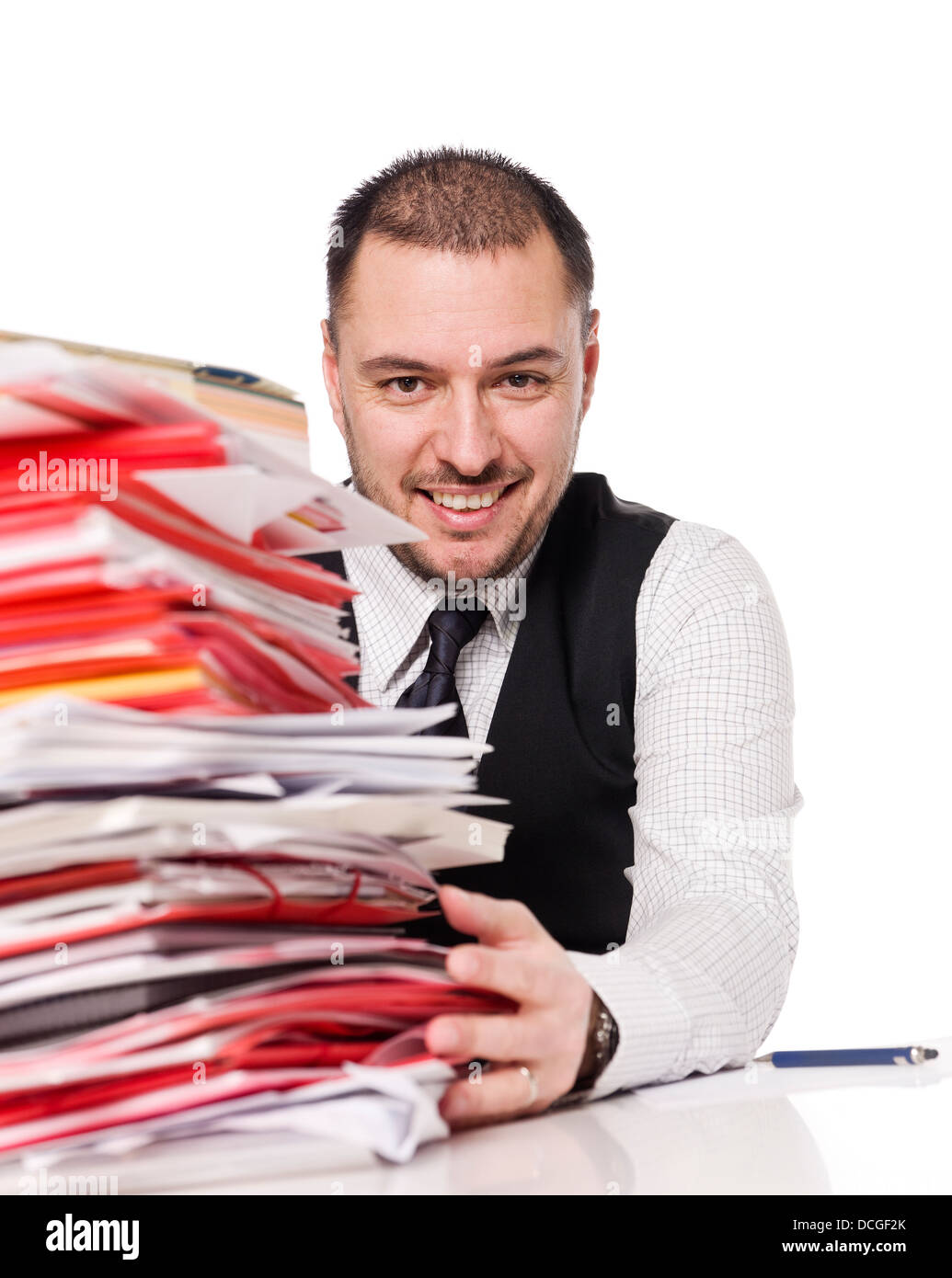 Man behind a office desk Stock Photo - Alamy