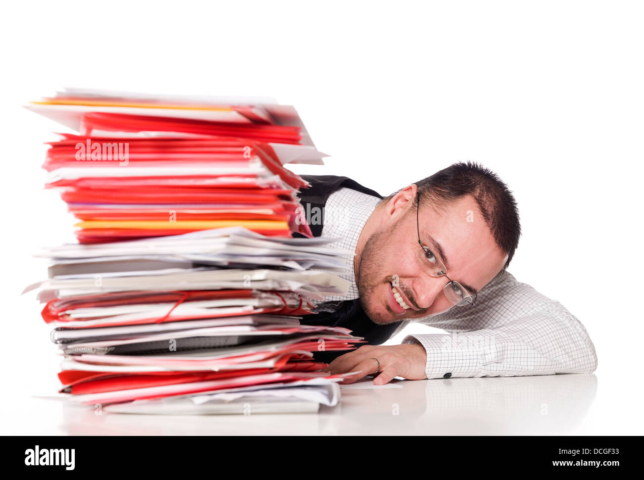 Man behind a office desk Stock Photo - Alamy