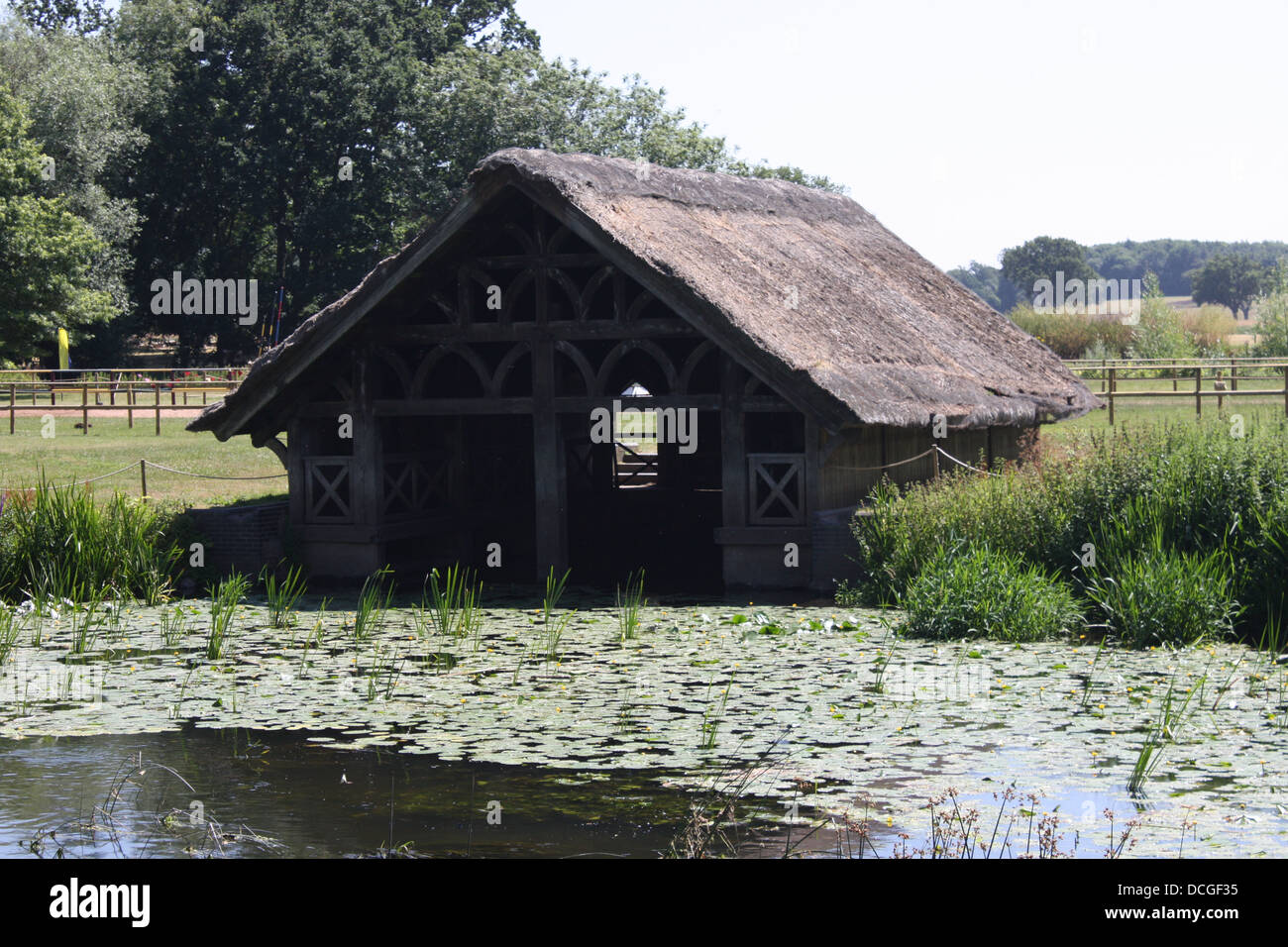 Boathouse at Warwick Castle Stock Photo - Alamy