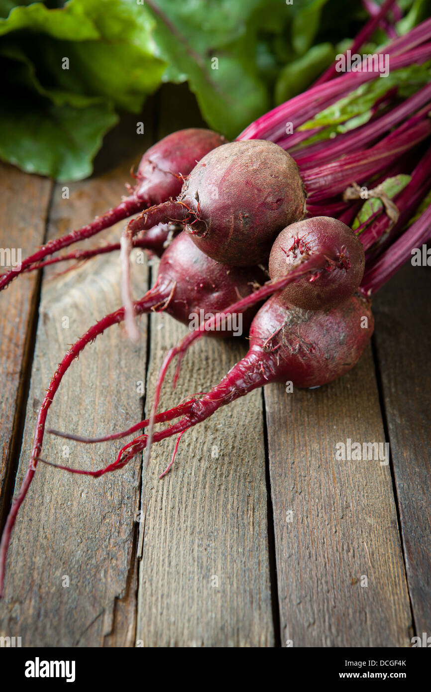 bunch of young beets on the boards, close up Stock Photo - Alamy