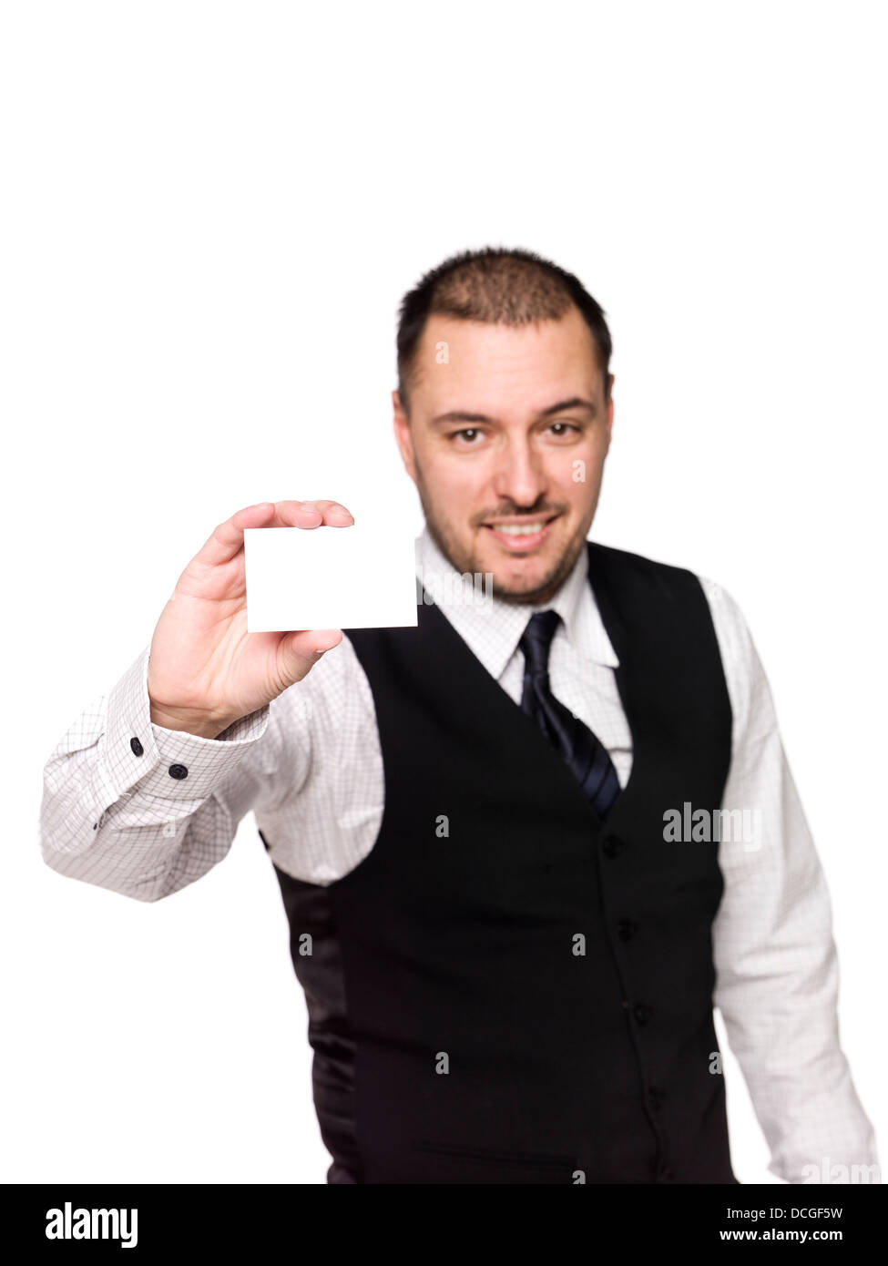Man showing a sign Stock Photo - Alamy