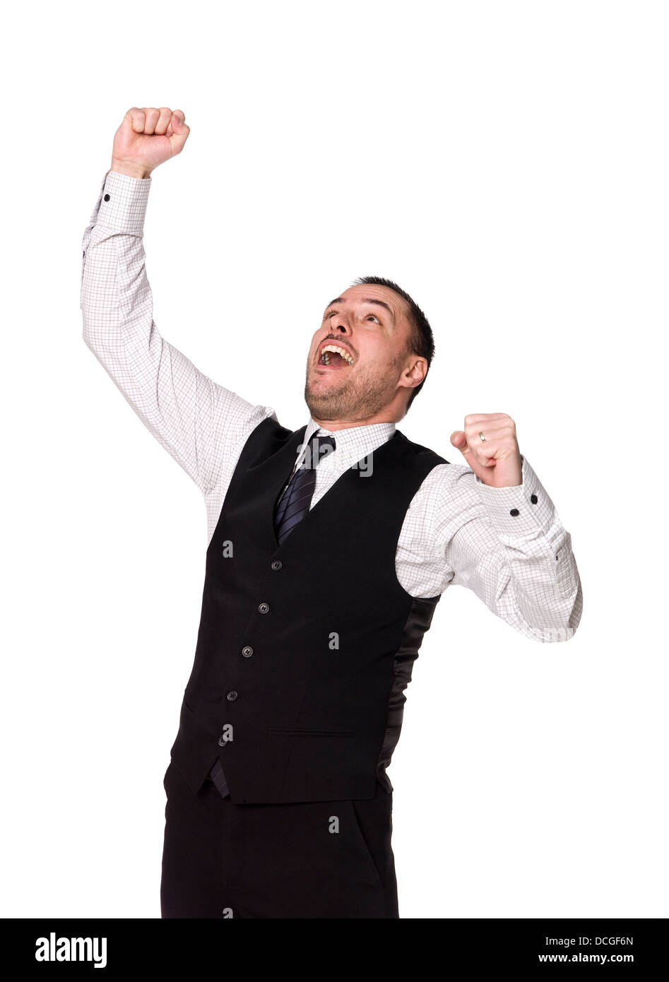 Man showing a sign Stock Photo - Alamy