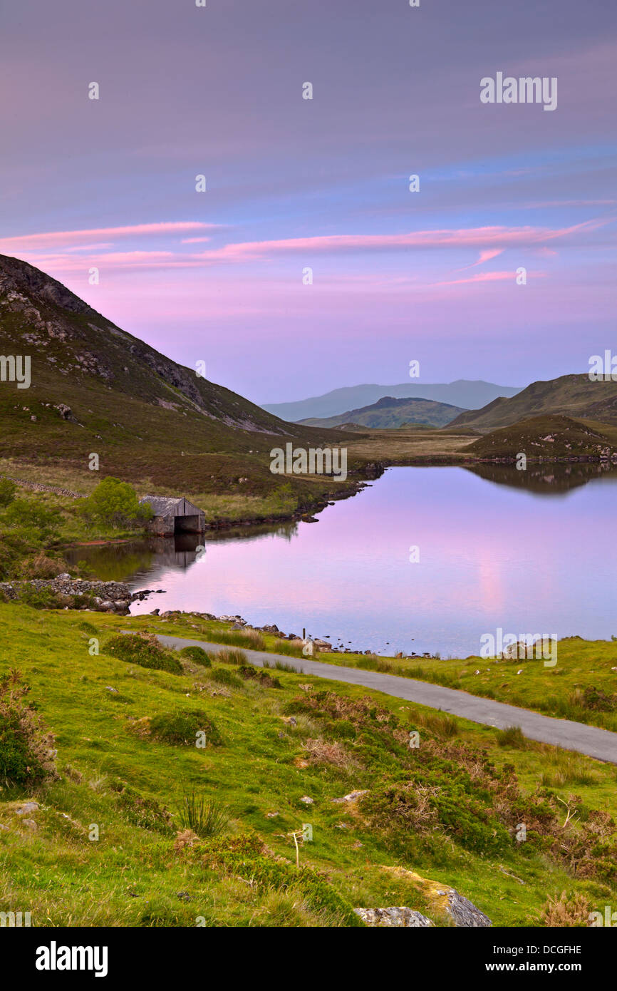 Sunset at Gregennan Lakes Snowdonia National Park Stock Photo - Alamy