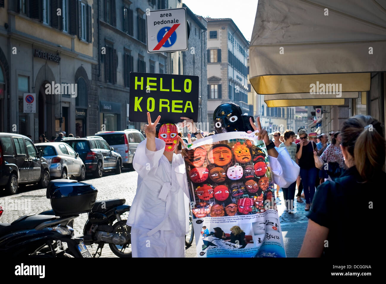 Italy, Tuscany, Florence, Hello Korea show Stock Photo - Alamy
