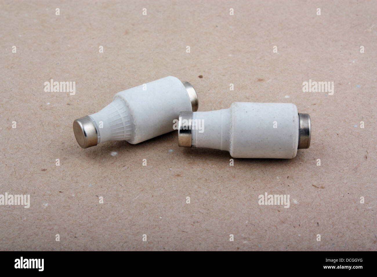 Ceramic Fuses on a gray background Stock Photo - Alamy