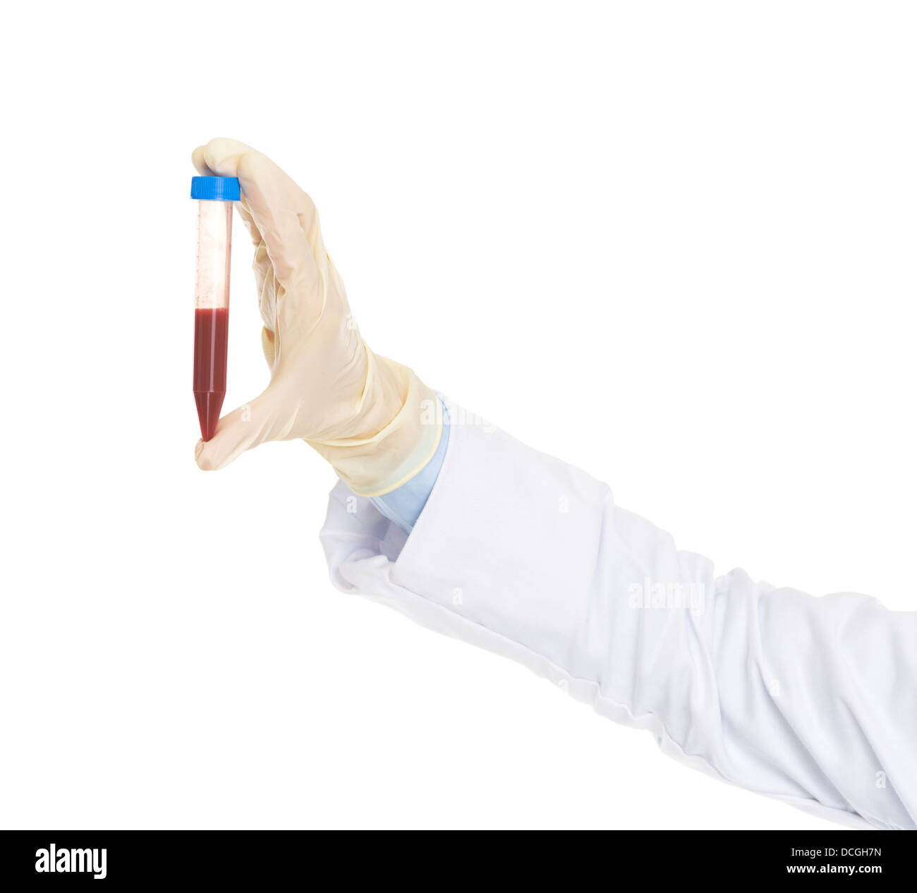 Closeup on test tube in hand of doctor Stock Photo - Alamy