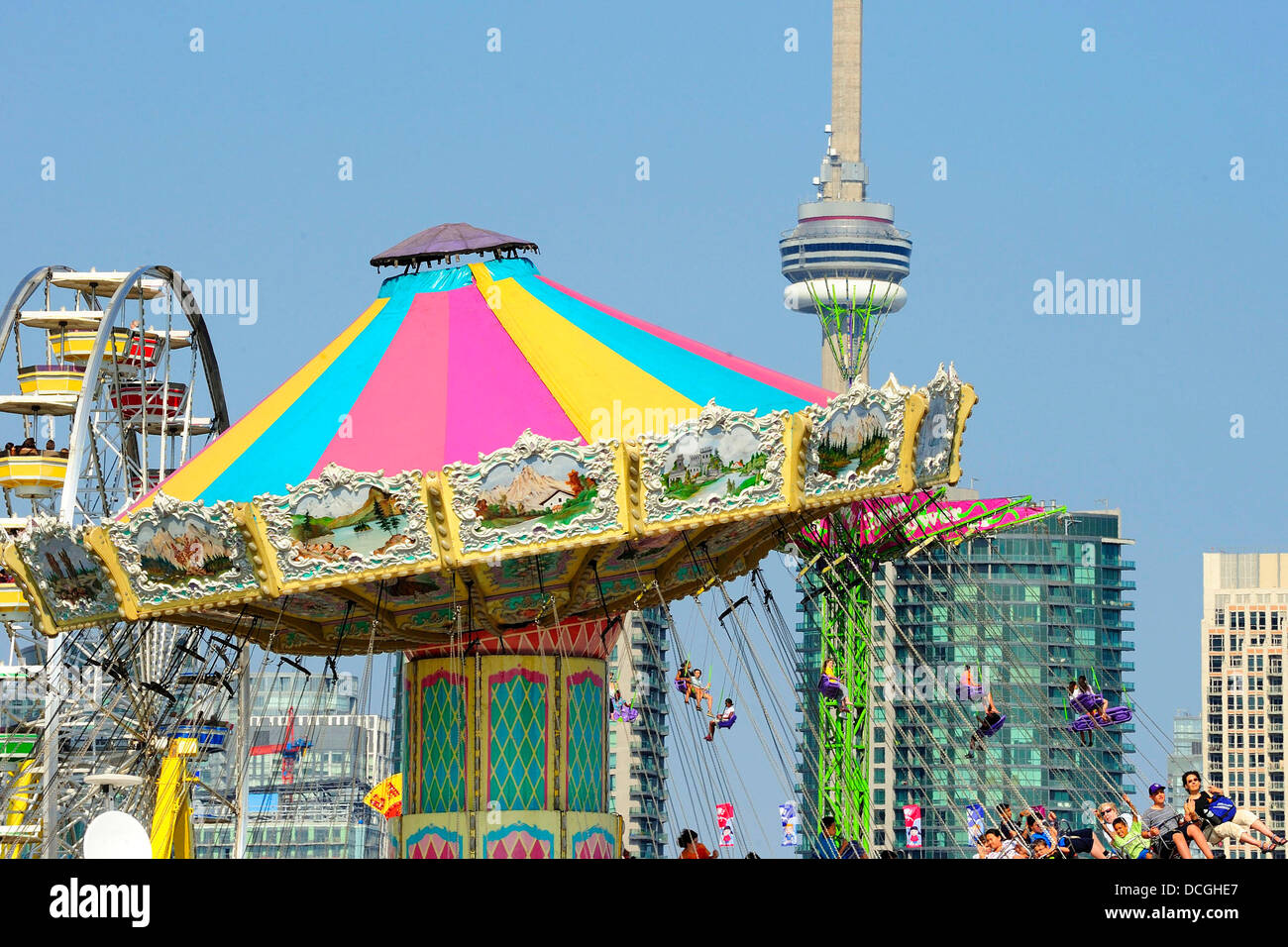 Toronto, Canada. 16th Aug 2013. Wave Swinger with the CN Tower and ...
