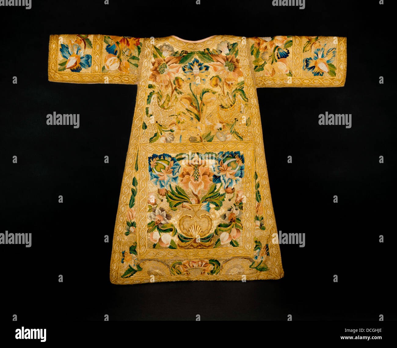 This set of ecclesiastical vestments, including a dalmatic, showcases ...