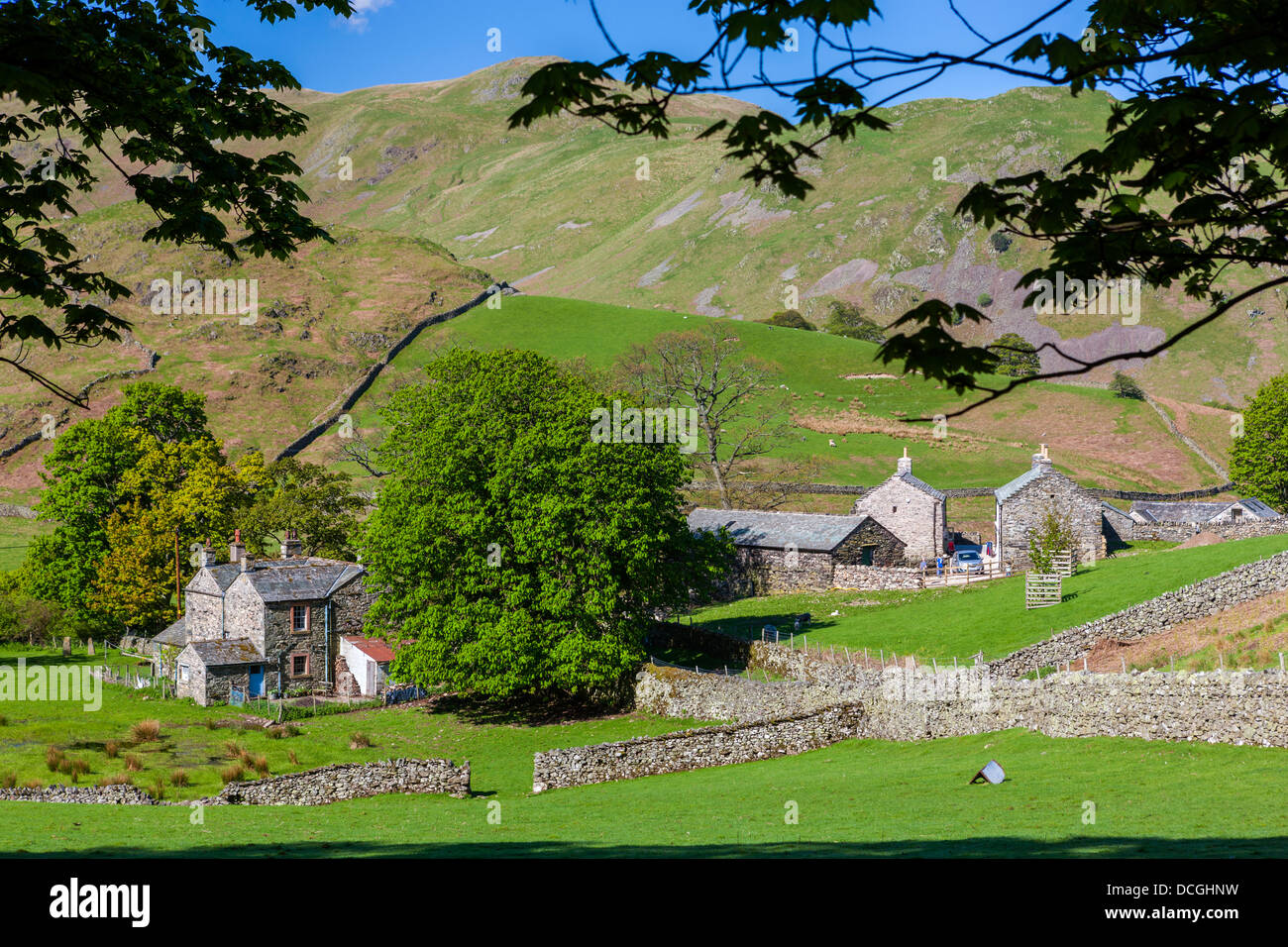 View over rural landscape, Martindale in the Lake District National ...