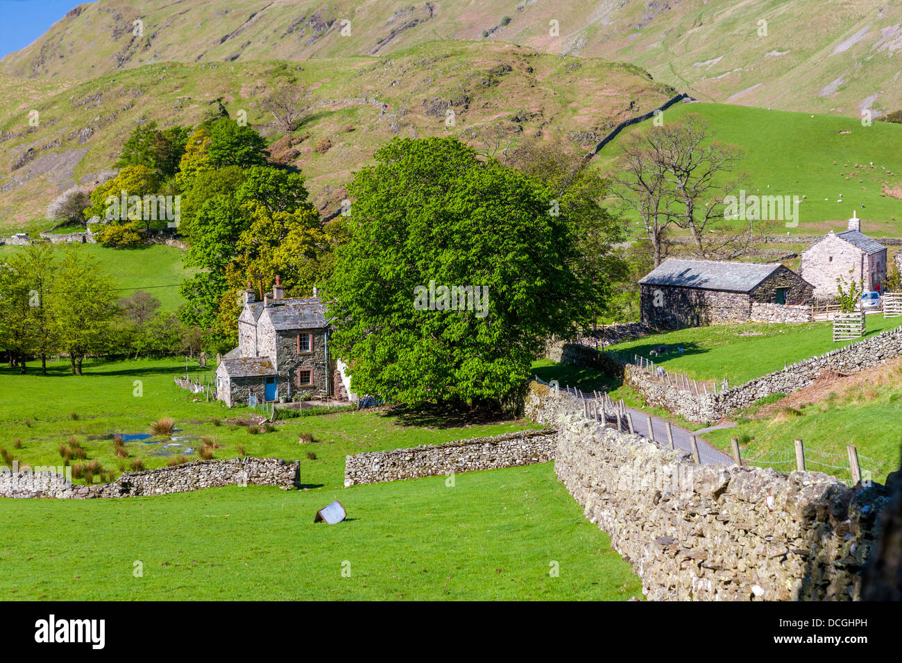 View over rural landscape, Martindale in the Lake District National ...
