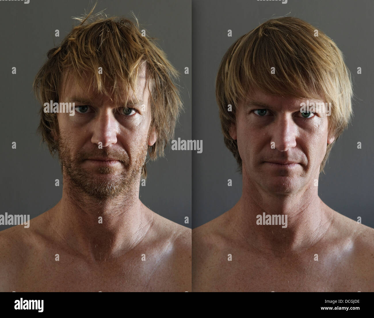 Man before after makeover hi-res stock photography and images - Alamy