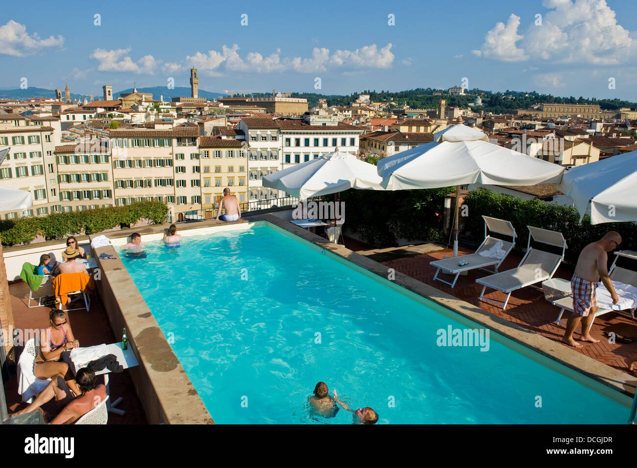 Italy, Tuscany, Florence, swimming pool on the roof Stock Photo - Alamy