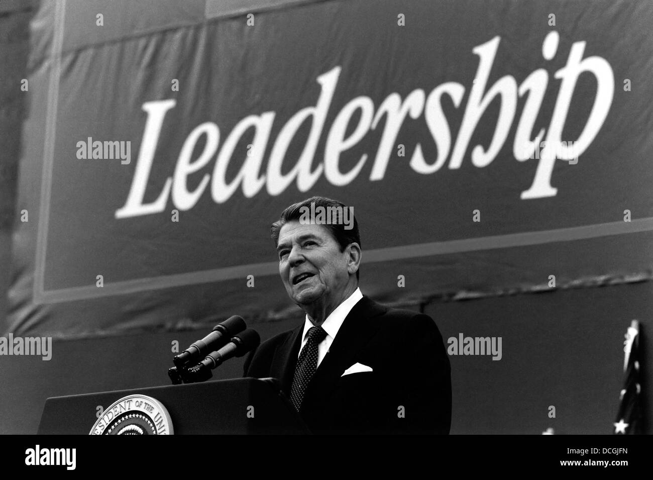 Digitally restored American history photo of President Ronald Reagan ...