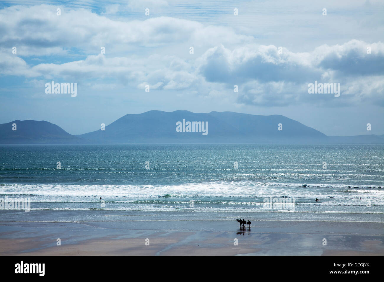 People In The Distance At The Seashore; Inch Island, County Kerry ...