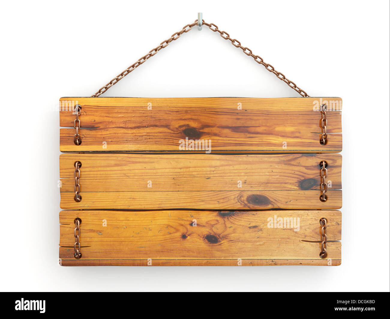 Old wood signboard on chain. 3d Stock Photo - Alamy