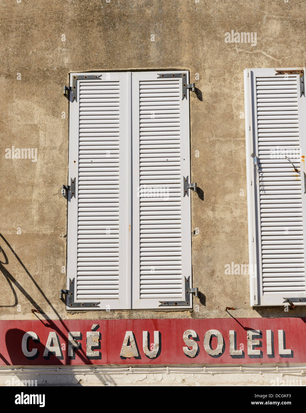 French cafe sign shuttered windows hi-res stock photography and images ...