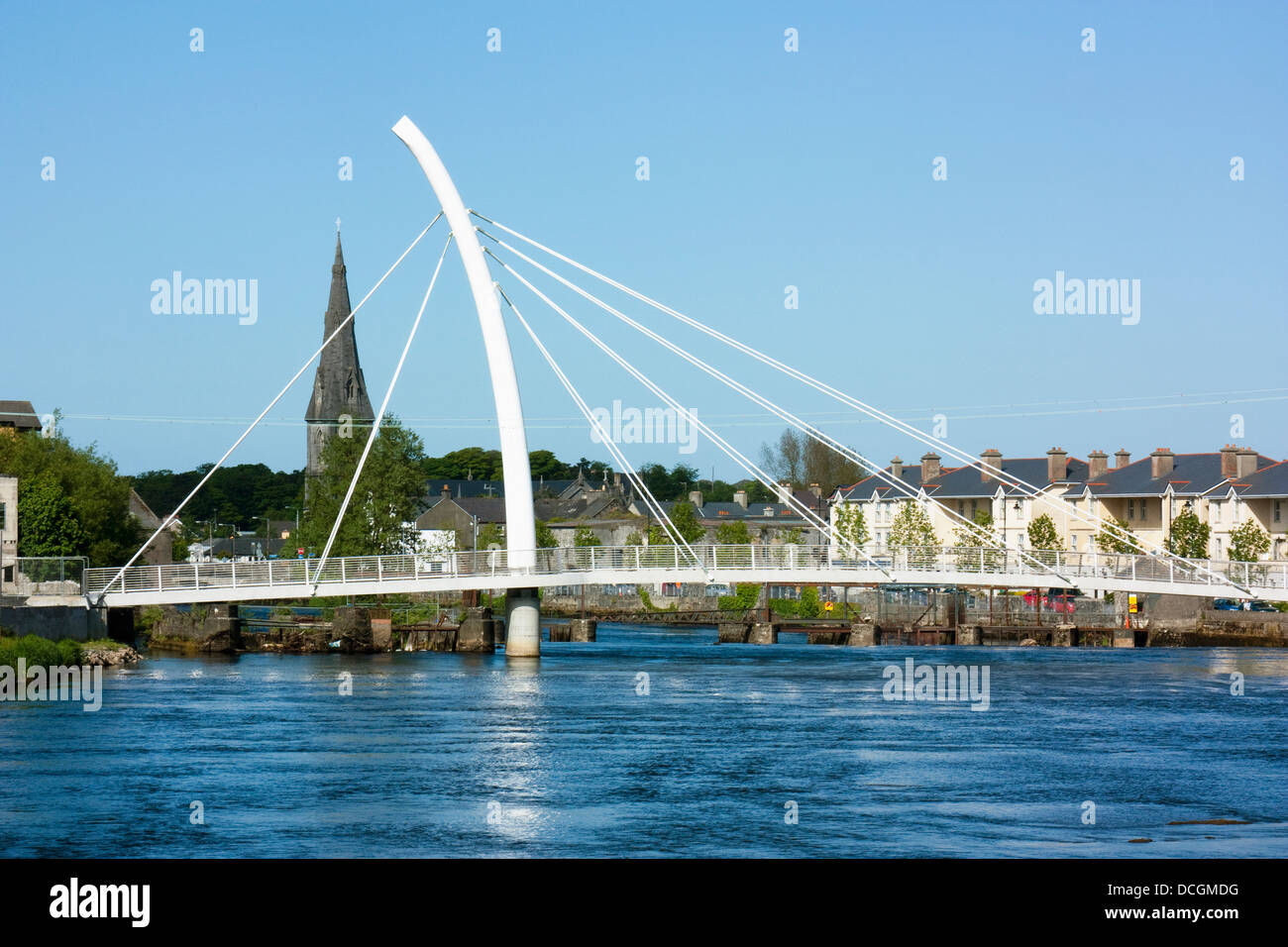 The New Bridge And Houses; Ballina, County Mayo, Ireland Stock Photo ...