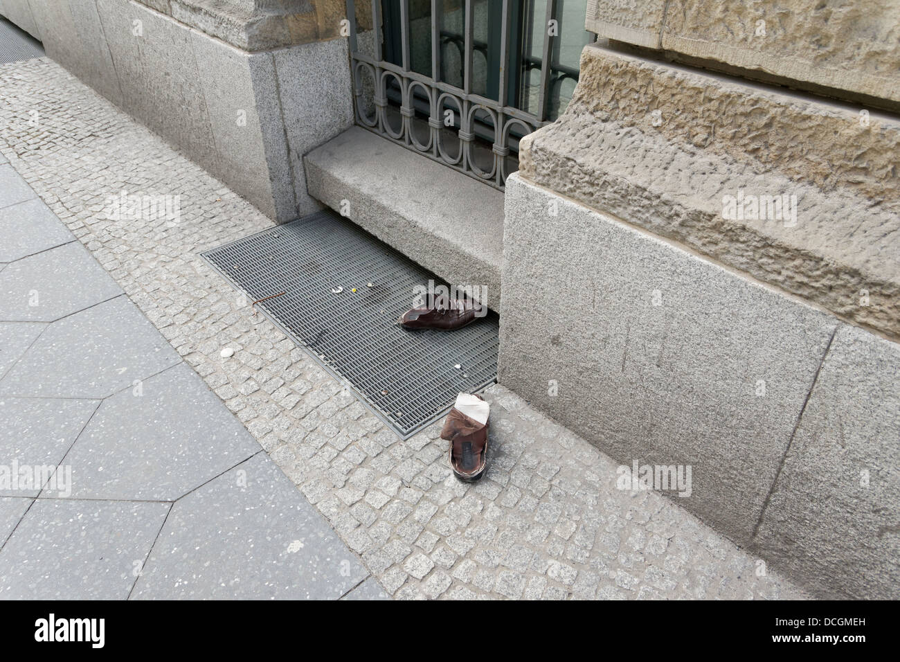 A few lonely, old shoes left behind in Berlin in Charlotte Street Stock ...
