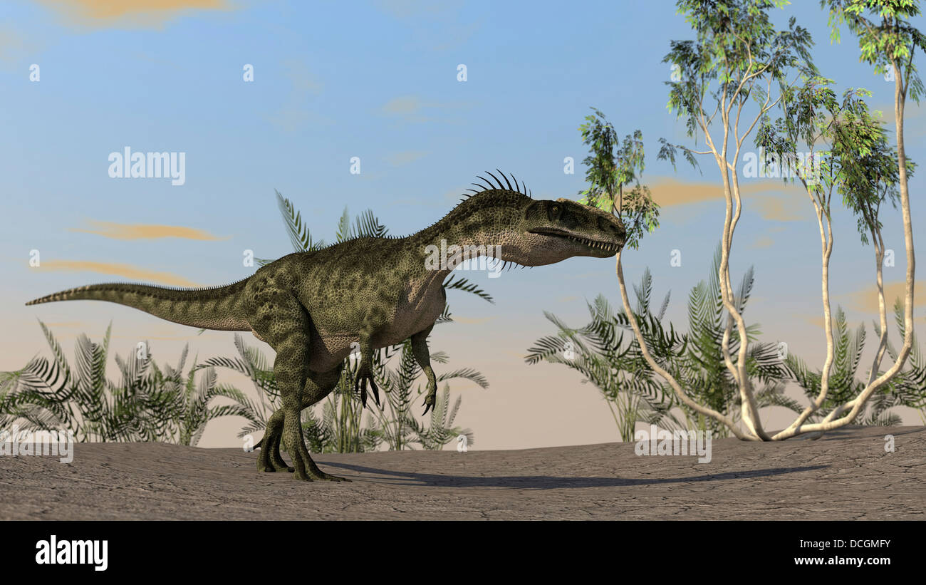 Monolophosaurus jurassic theropod dinosaur hi-res stock photography and ...