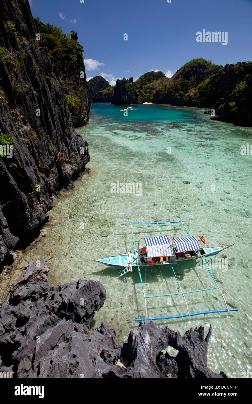 Bangka Boats In The Small Lagoon On Miniloc Island, Near El Nido ...