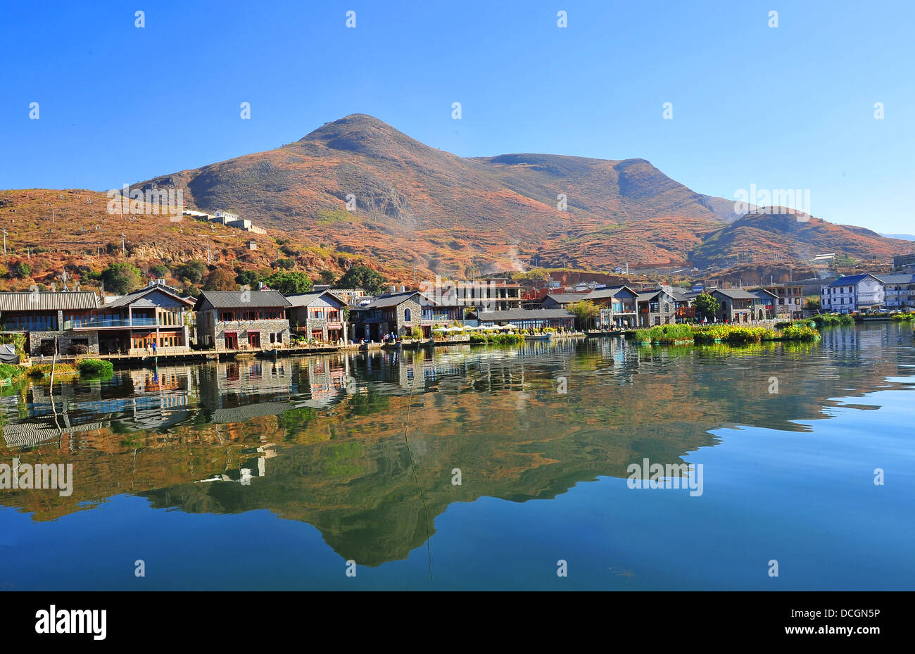 Shuanglang- a small fishing village in Dali Yunnan China Stock Photo ...