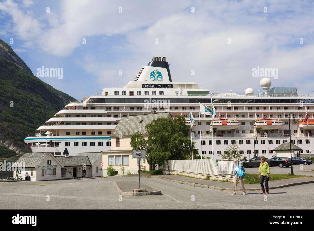 Cruise ship Crystal Symphony moored by Tourist Information centre in ...