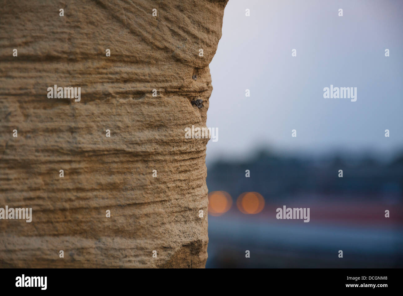 The weathered weather beaten eroded cracked sandstone granite stone ...