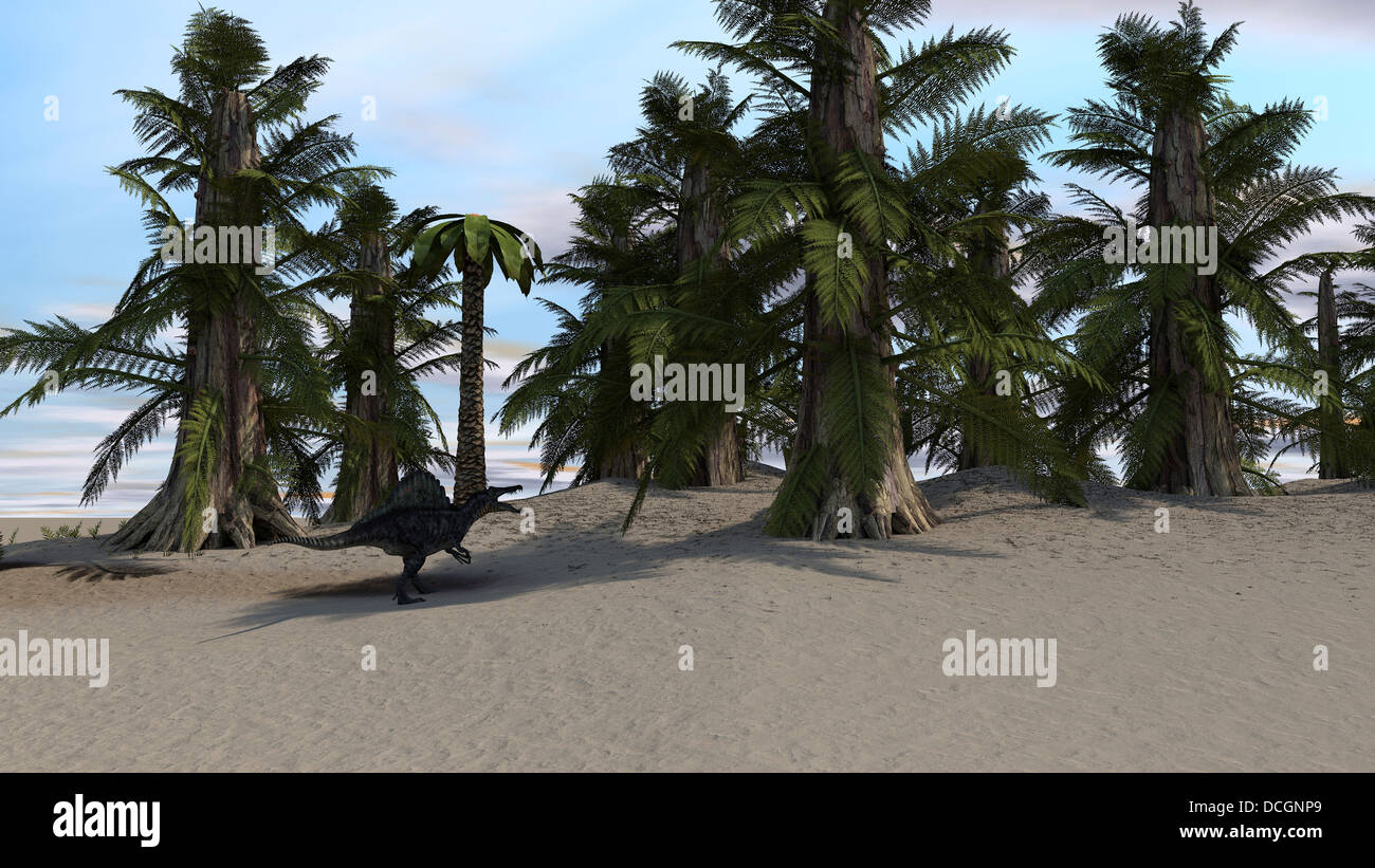 Spinosaurus walking in a desert environment Stock Photo - Alamy