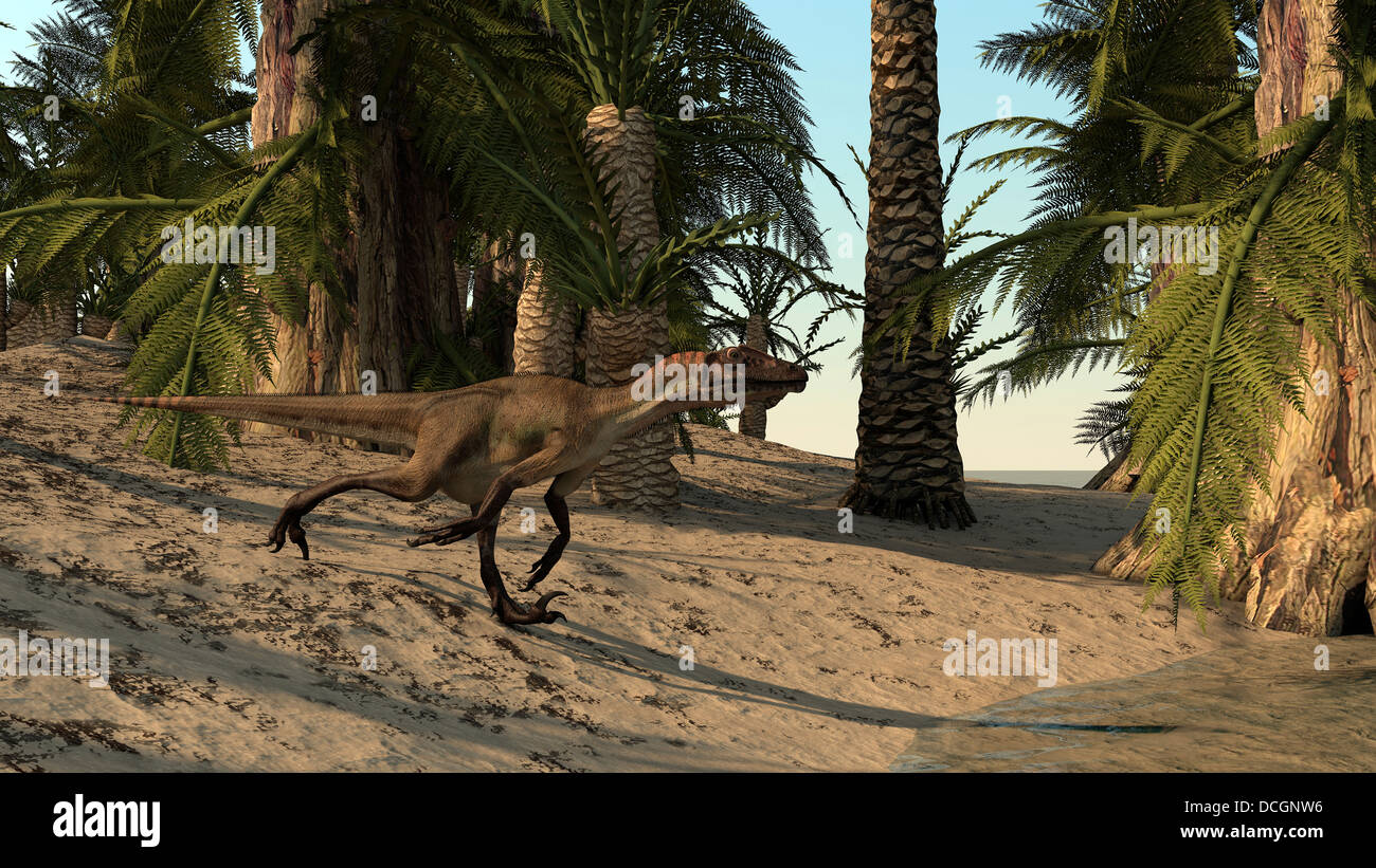 Utahraptor in prehistoric environment hi-res stock photography and ...