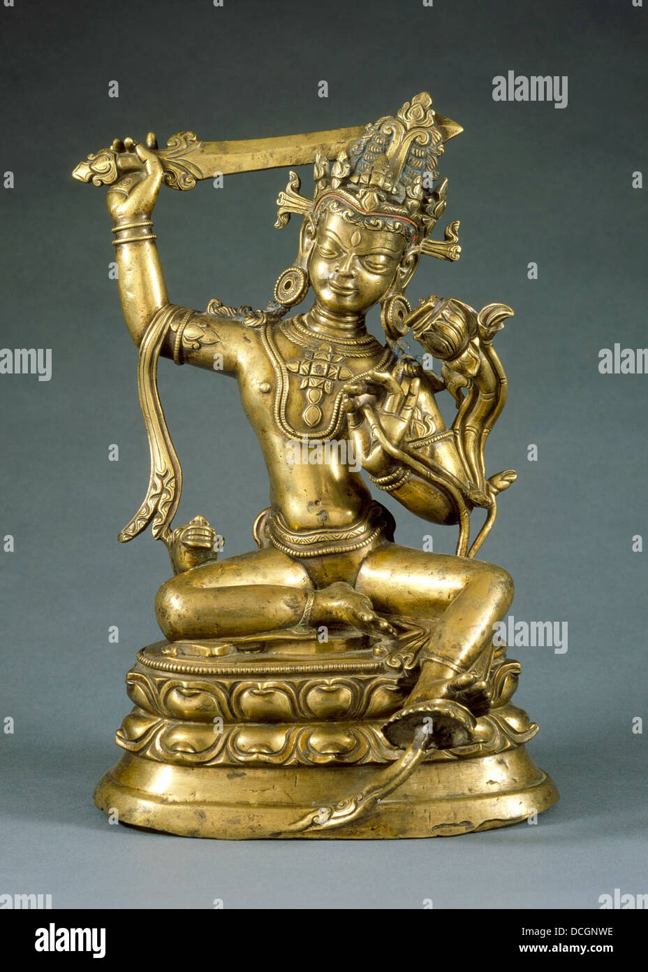 青銅鎏金五髻文殊菩薩像 manjushri bodhisattva wisdom hi-res stock photography and ...