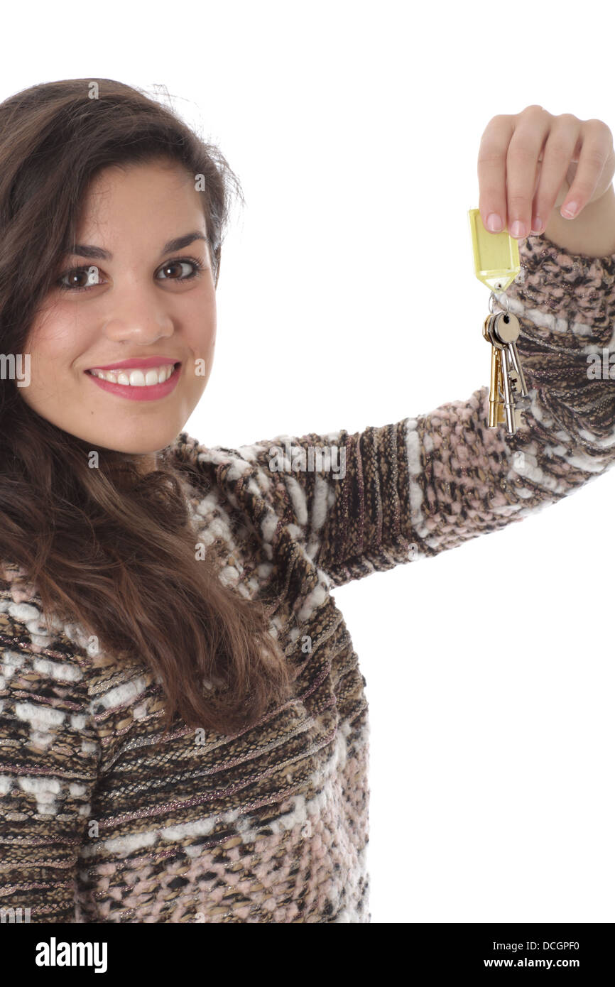 Woman keys front door hi-res stock photography and images - Alamy