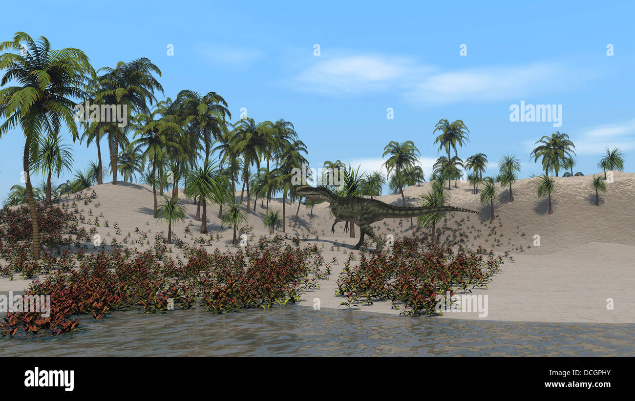 Monolophosaurus jurassic theropod dinosaur hi-res stock photography and ...