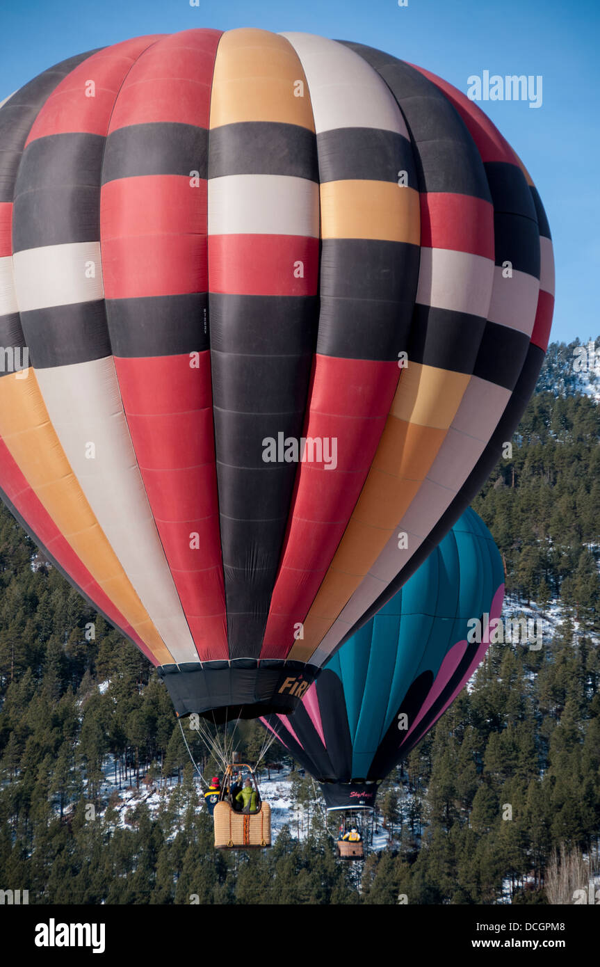 Hot air balloons during the Snowdown Balloon Rally Stock Photo - Alamy