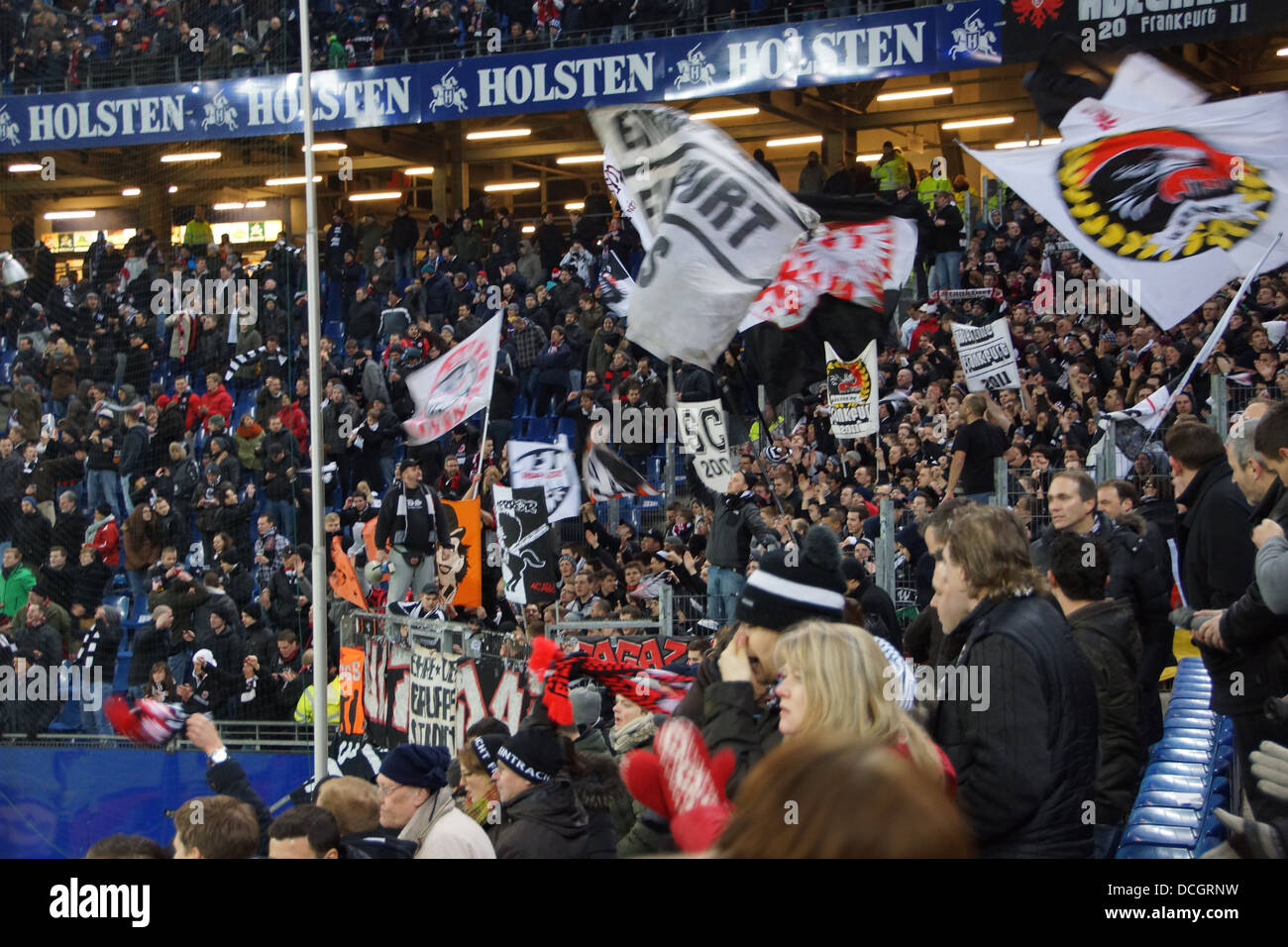 The legendary Fans from the Frankfurt Football Club Eintracht during ...