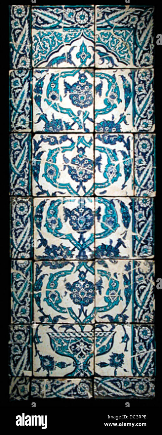 This tile, part of a larger panel housed at LACMA, showcases intricate ...