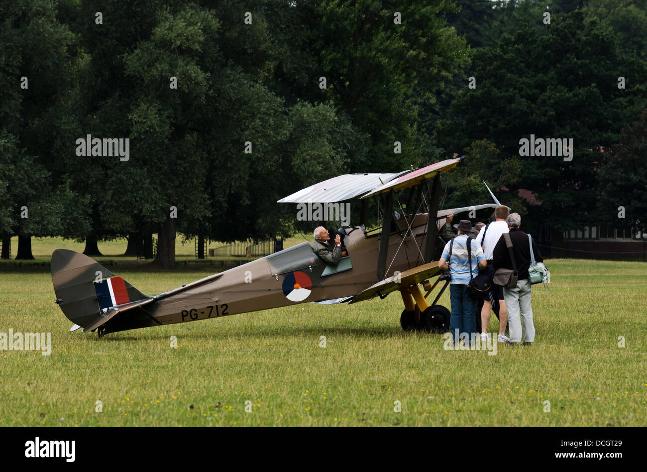The De Havilland moth club 28th international rally, spectators view a ...