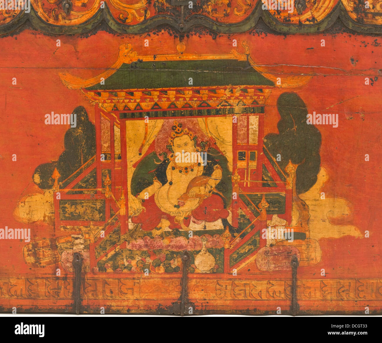 This decorative trunk features a depiction of Jambhala, the Buddhist ...