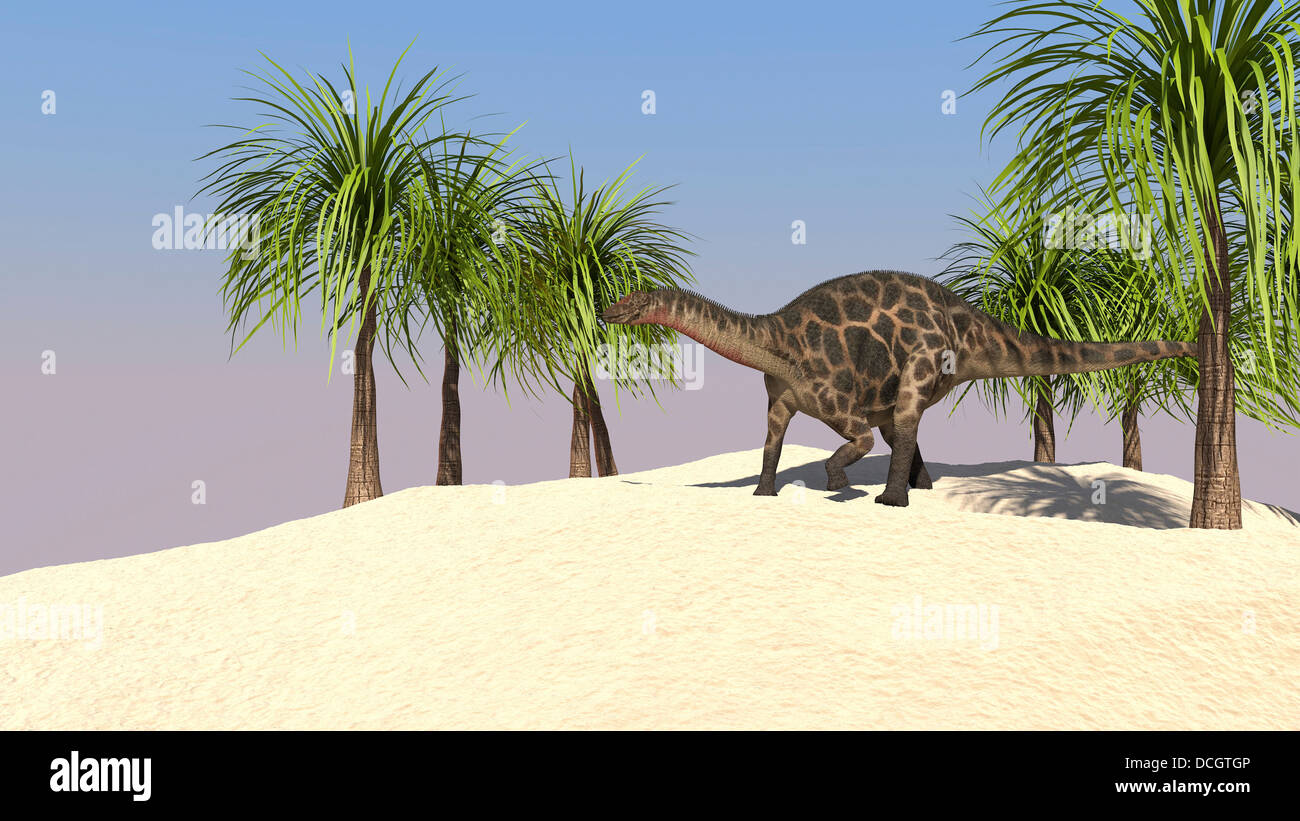Dicraeosaurus in a tropical environment Stock Photo - Alamy