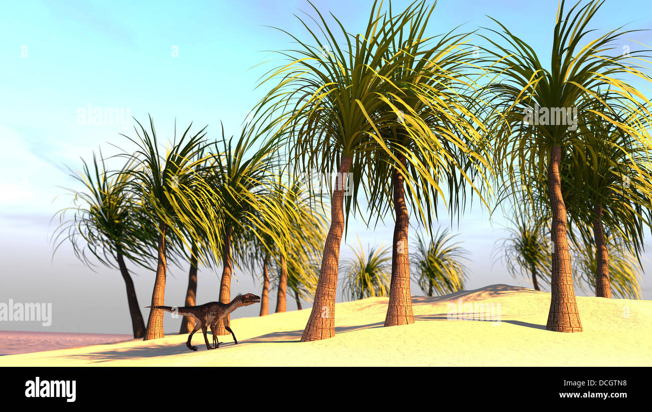 Utahraptor in a prehistoric environment Stock Photo - Alamy