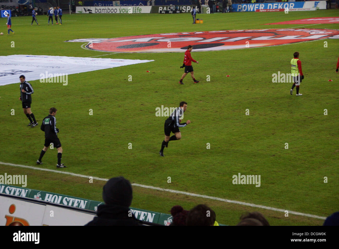 The football referee are warming up themselfs before the match Stock ...