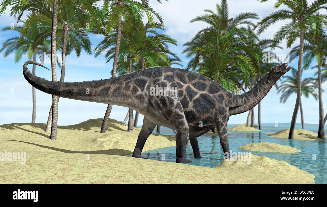 Dicraeosaurus in shallow water Stock Photo - Alamy