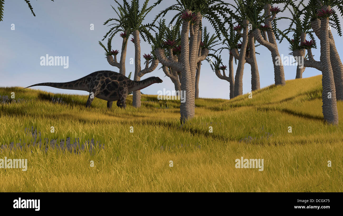 Dicraeosaurus in a savanna landscape Stock Photo - Alamy