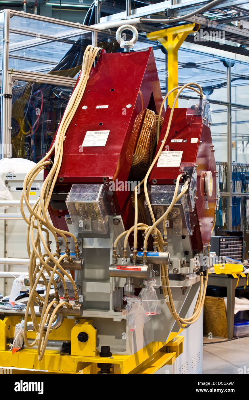 A pair of quadrupole magnets at the TRIUMF accelerator laboratory ...