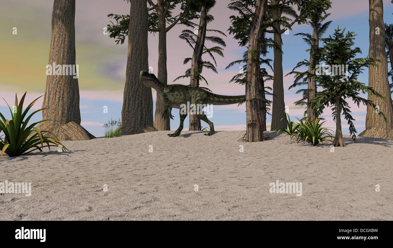 Monolophosaurus jurassic theropod dinosaur hi-res stock photography and ...