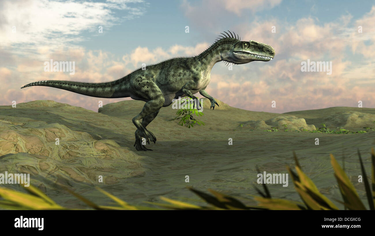 Monolophosaurus jurassic theropod dinosaur hi-res stock photography and ...