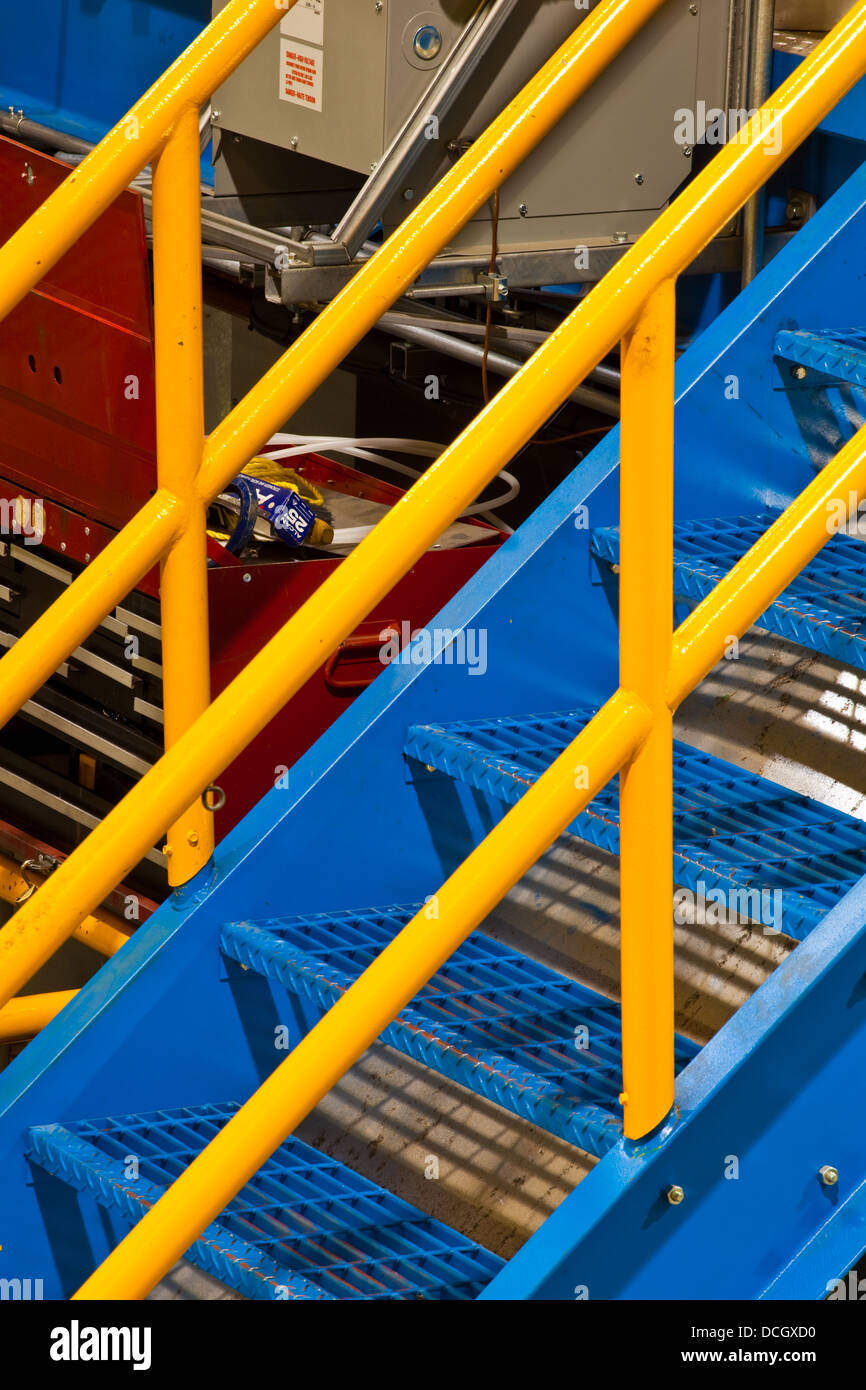 Abstract image of steel stairs and handrails Stock Photo - Alamy