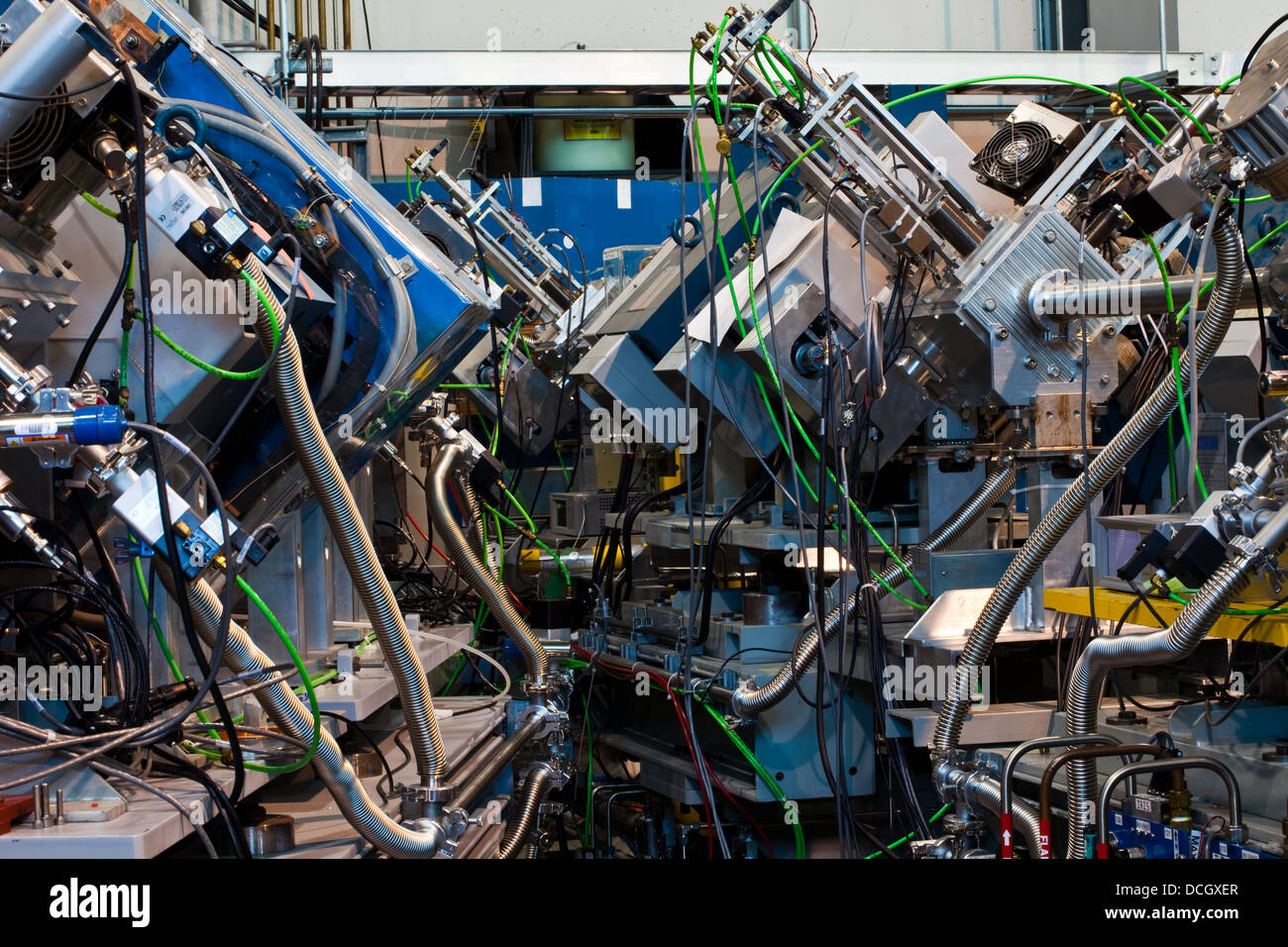 Diverging beamlines at a particle accelerator laboratory Stock Photo ...